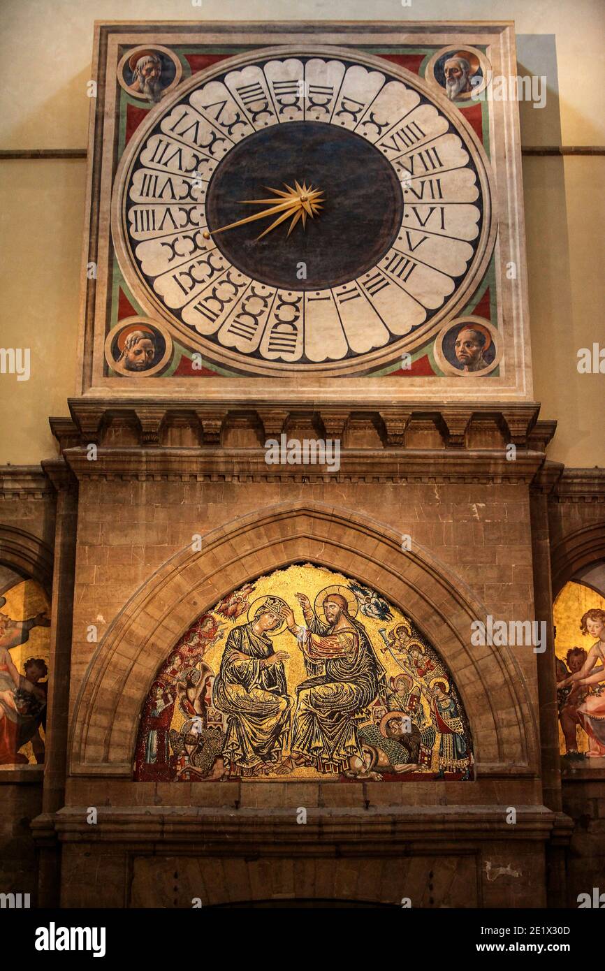 24-hours-clock painted by Paolo Uccello in Santa Maria del Fiore in ...