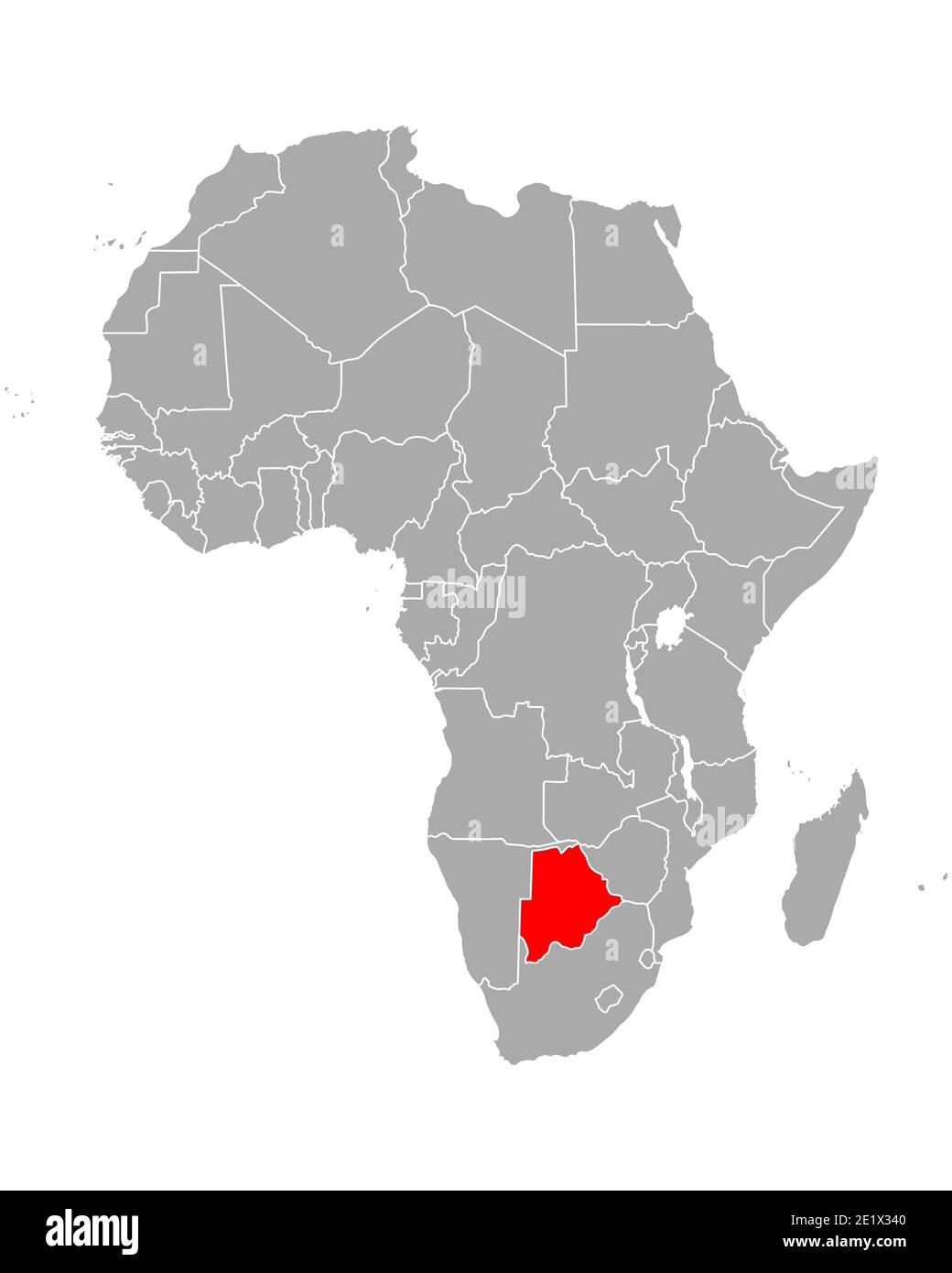 Map of Botswana in Africa Stock Photo - Alamy