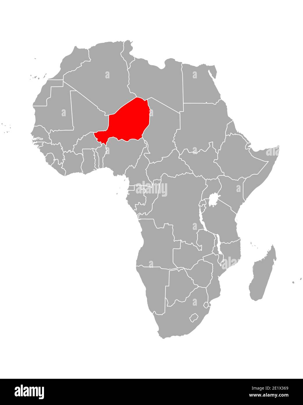 Map of Niger in Africa Stock Photo - Alamy