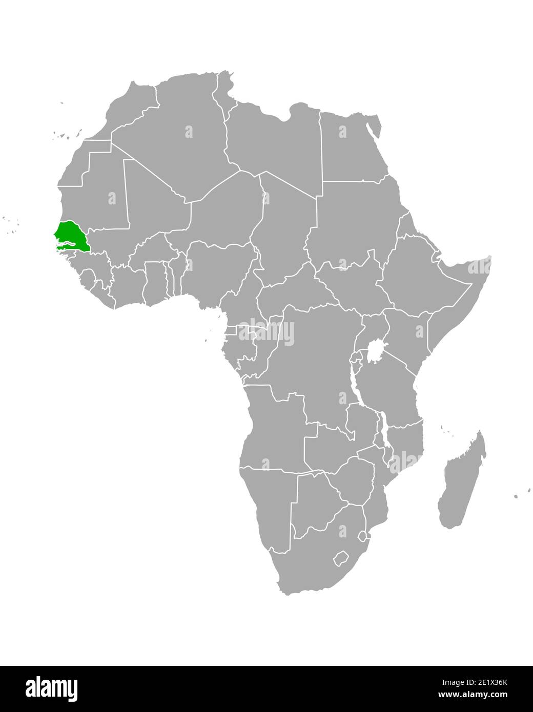 Map of Senegal in Africa Stock Photo - Alamy