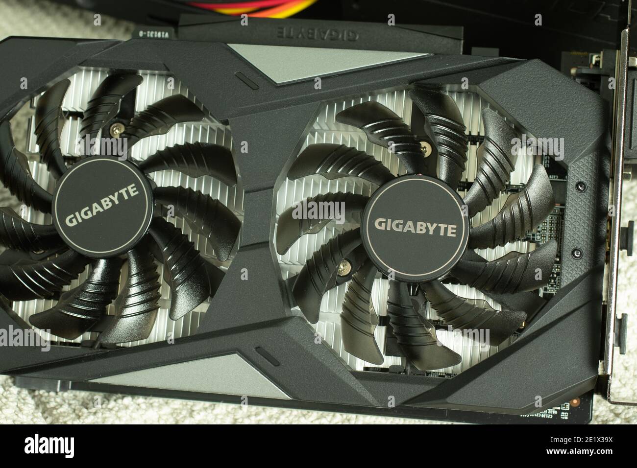 Moscow, Russia - 5 December 2020: Gigabyte Nvidia Geforce GTX GPU ...