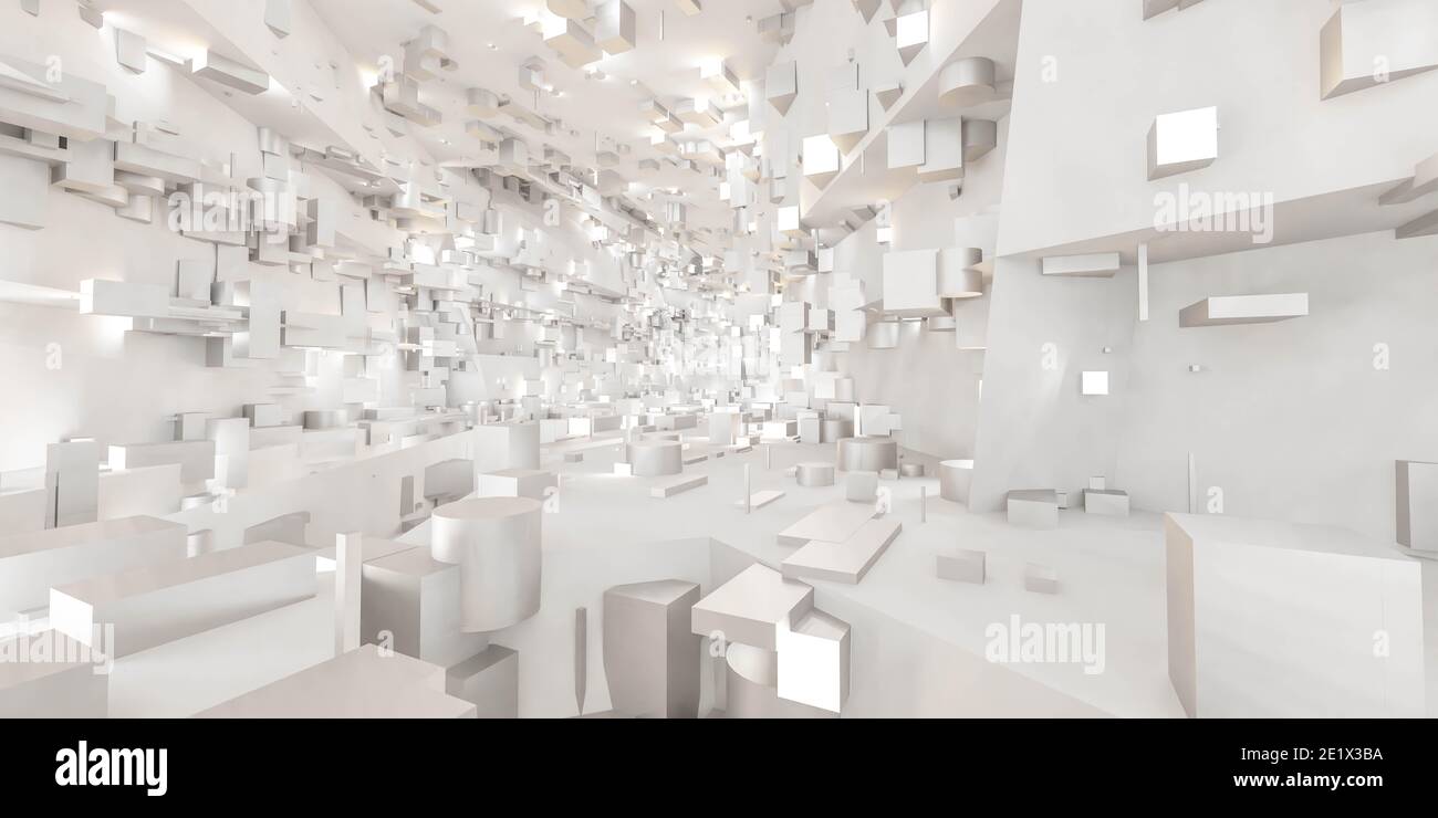 abstract white technology futuristic modern design 3d render ...