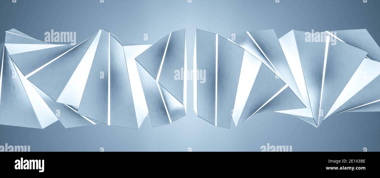 abstract blue twist geometric shape 3d render illustration Stock Photo ...