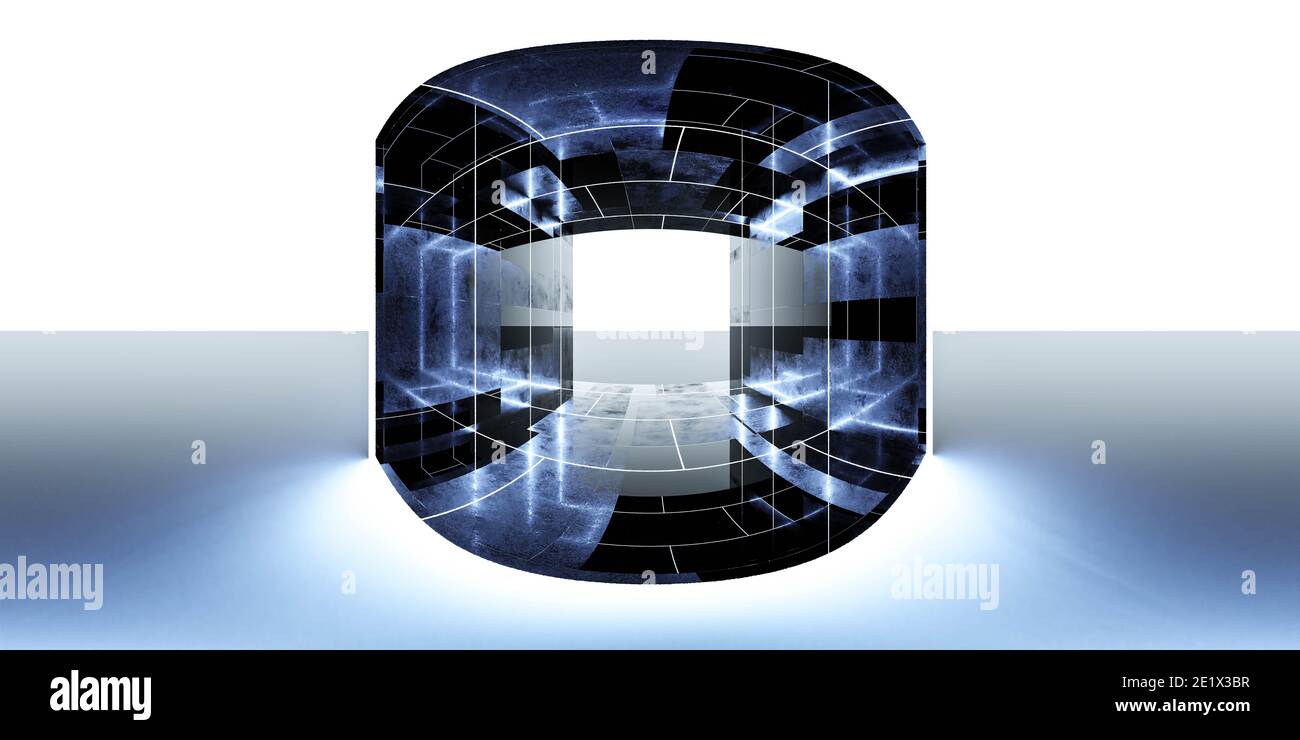 dark blue 360 modern futuristic technology panorama vr hdr style equi ...