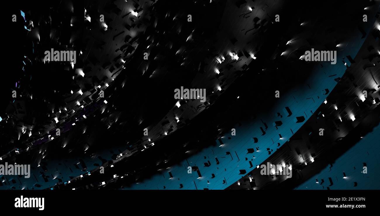 abstract technology star ship space station 3d render illustration ...