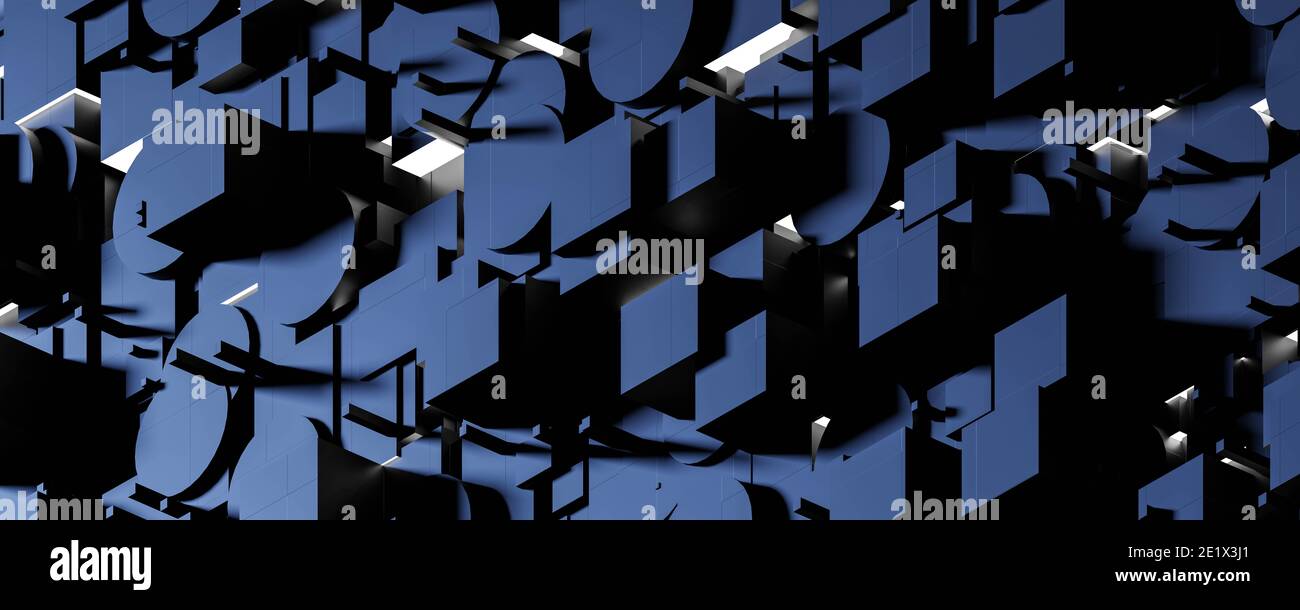 abstract dark technology science cube object geometric shape 3d render ...