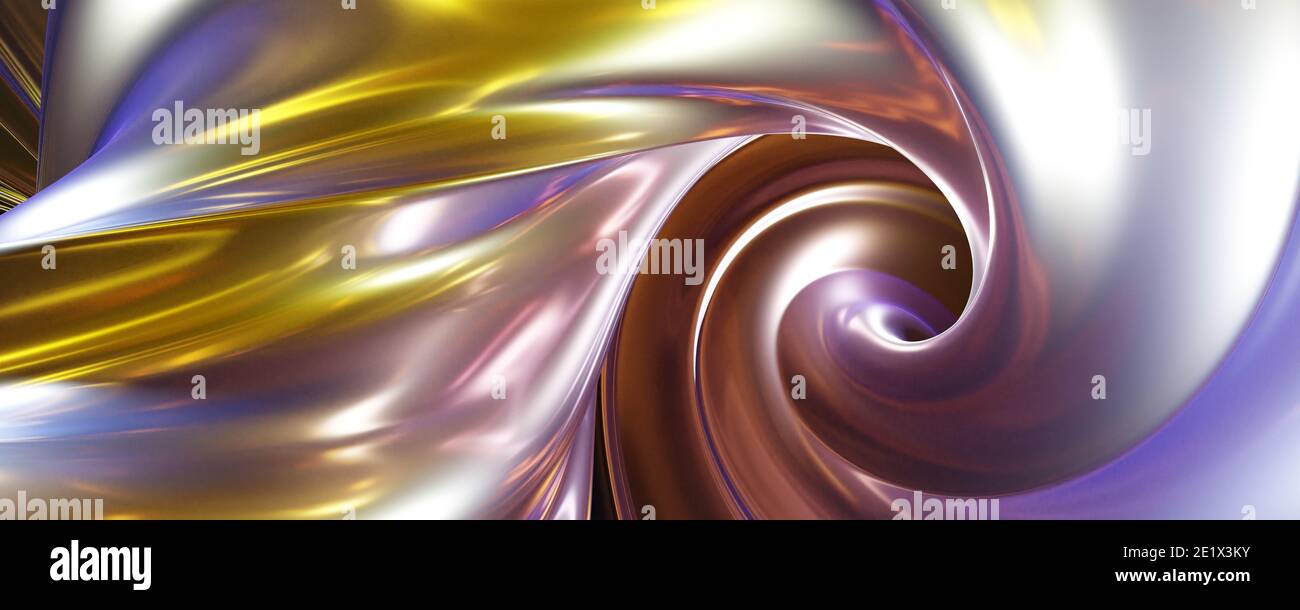 modern abstract geometric round shape with colourful lighting 3d render ...