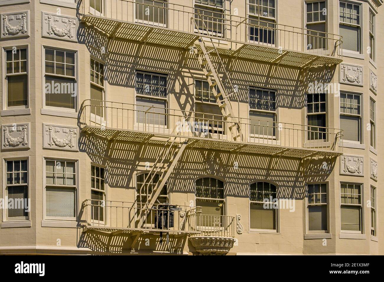 Apartment building fire exits in San Francisco, California Stock Photo ...