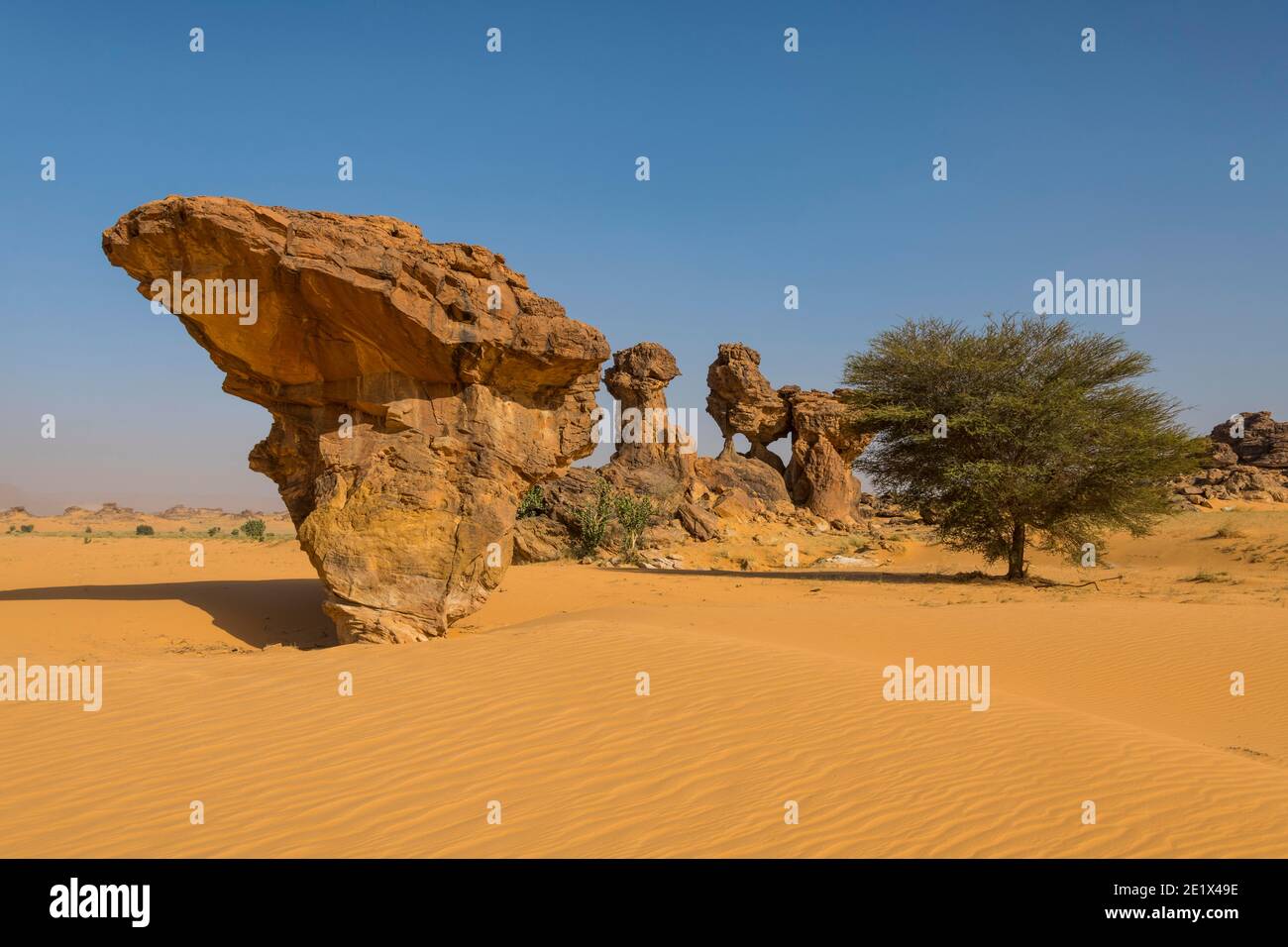 Eroded, fissured Rock formations, Ennedi plateau, Chad Stock Photo - Alamy