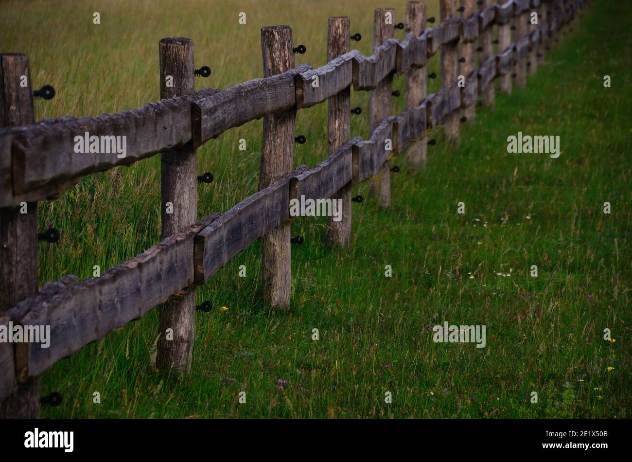 wooden fence of a ranch Stock Photo - Alamy