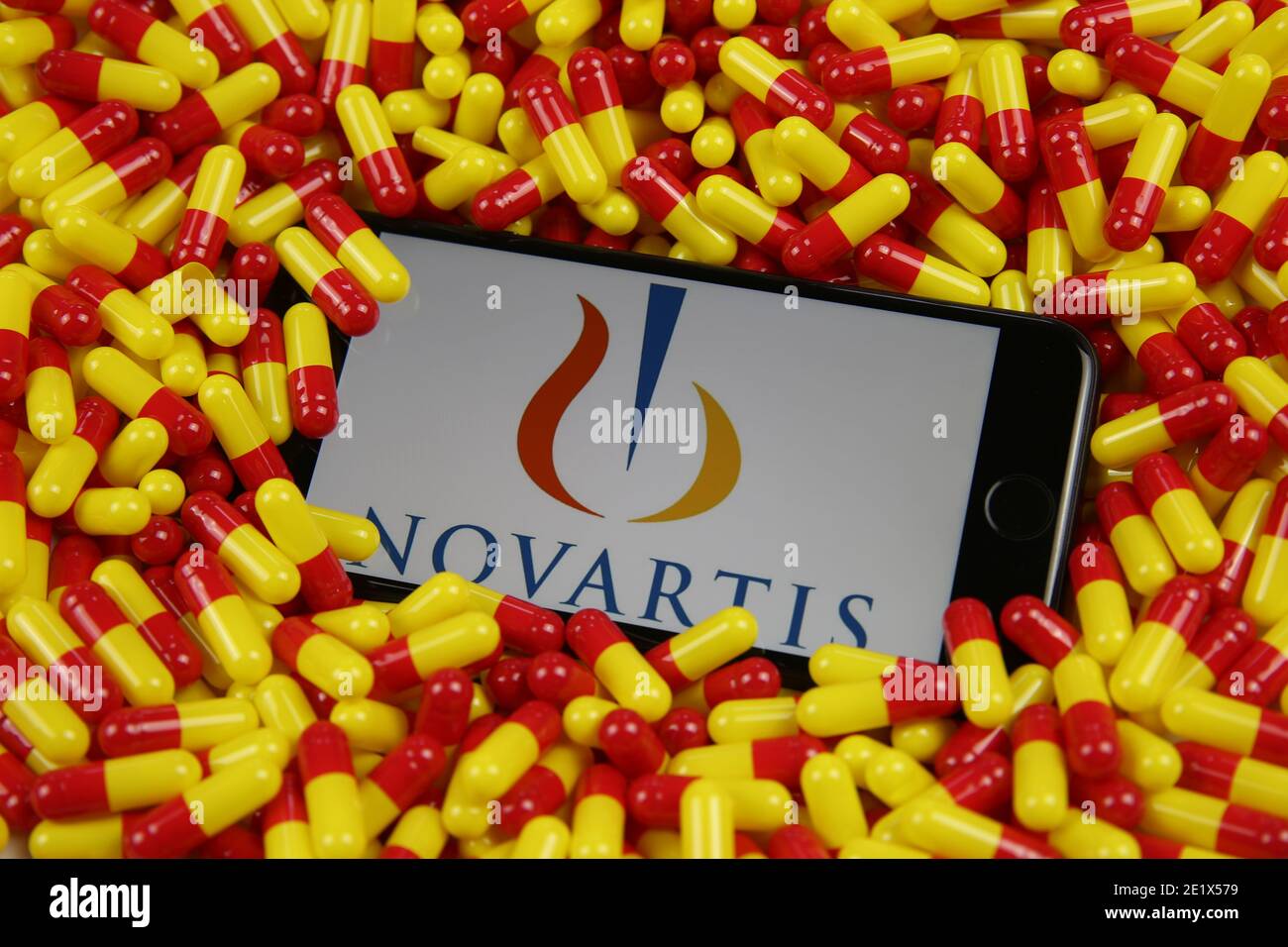 Viersen, Germany - April 9. 2020: Close up of mobile phone screen with ...