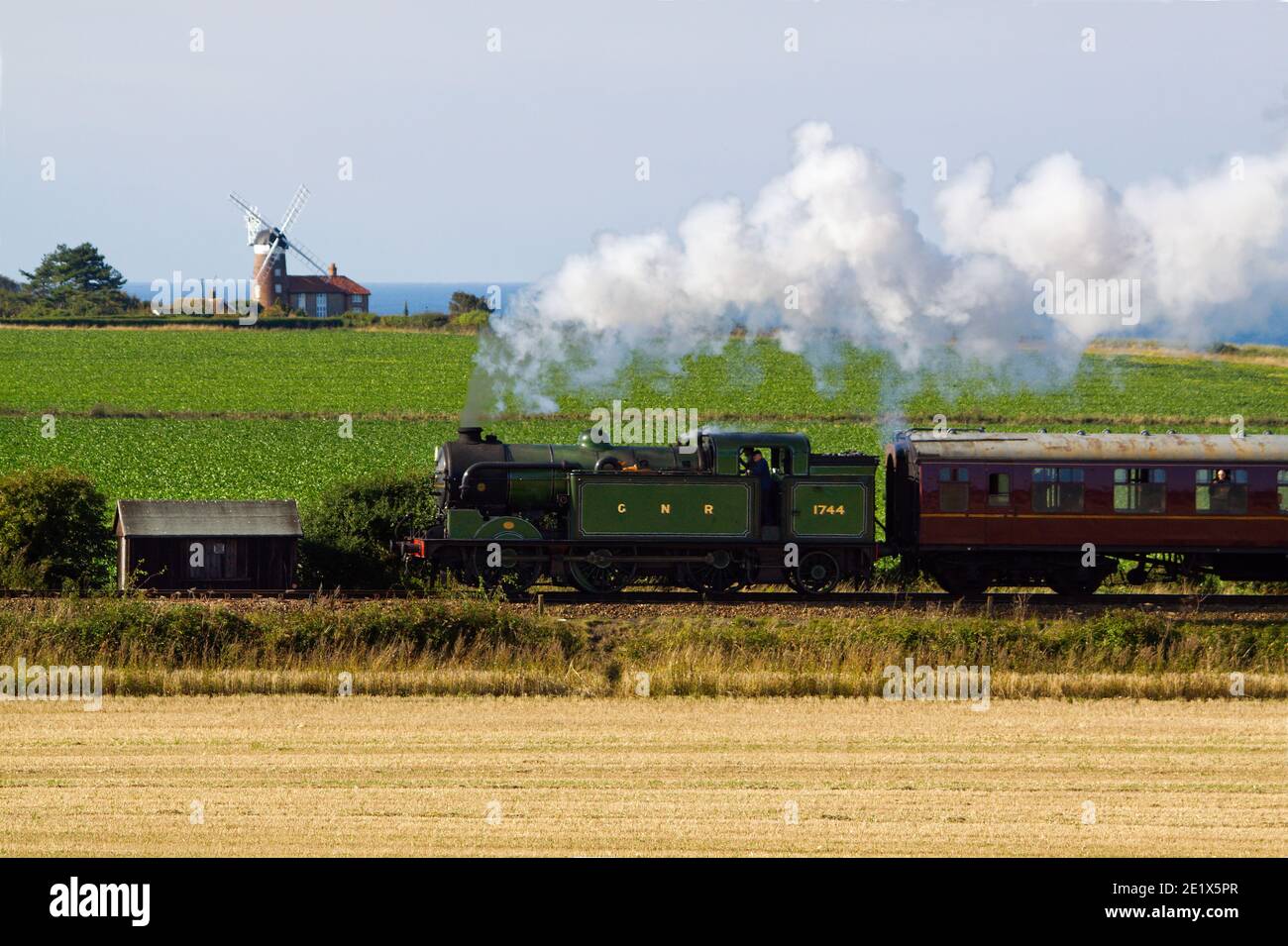 Great Northern Railway, GNR, Class N2 steam locomotive passing ...