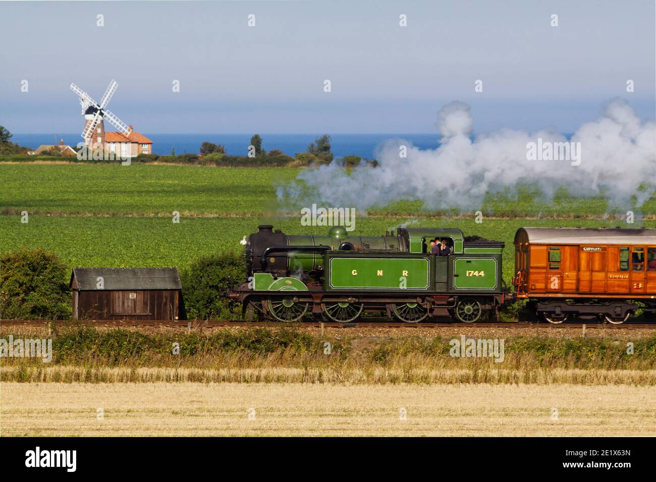 Great Northern Railway, GNR, Class N2 steam locomotive passing ...