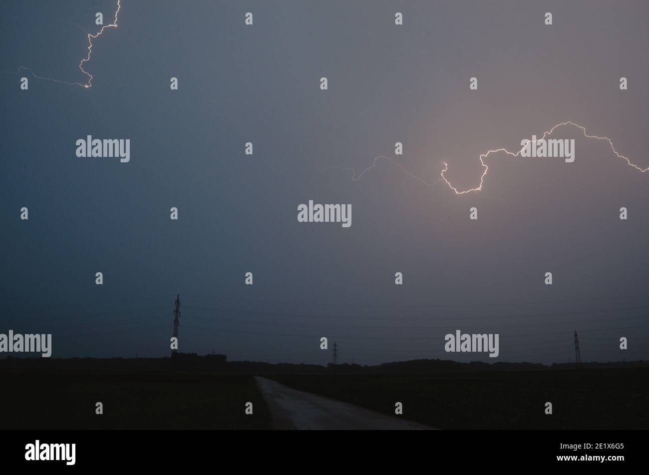 two bright flashes in thunderstorms Stock Photo - Alamy