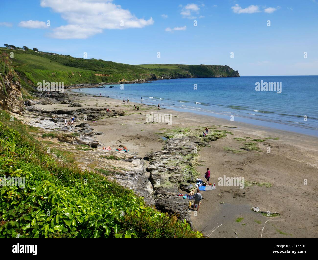 Carne beach and Nare Head, Veryan, Cornwall Stock Photo - Alamy