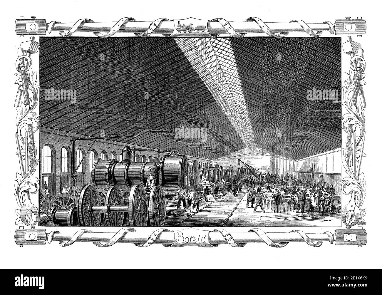 Machine tool factory by August Borsig in Berlin : locomotive hall, 19th ...