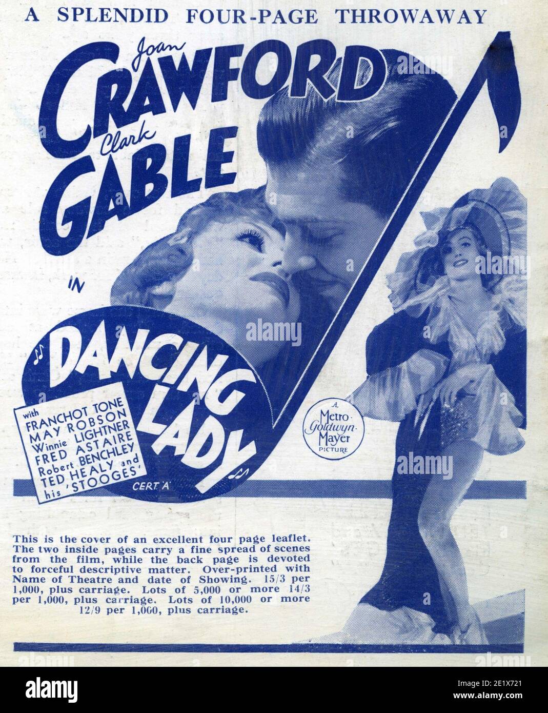 JOAN CRAWFORD and CLARK GABLE in DANCING LADY 1933 director ROBERT Z ...