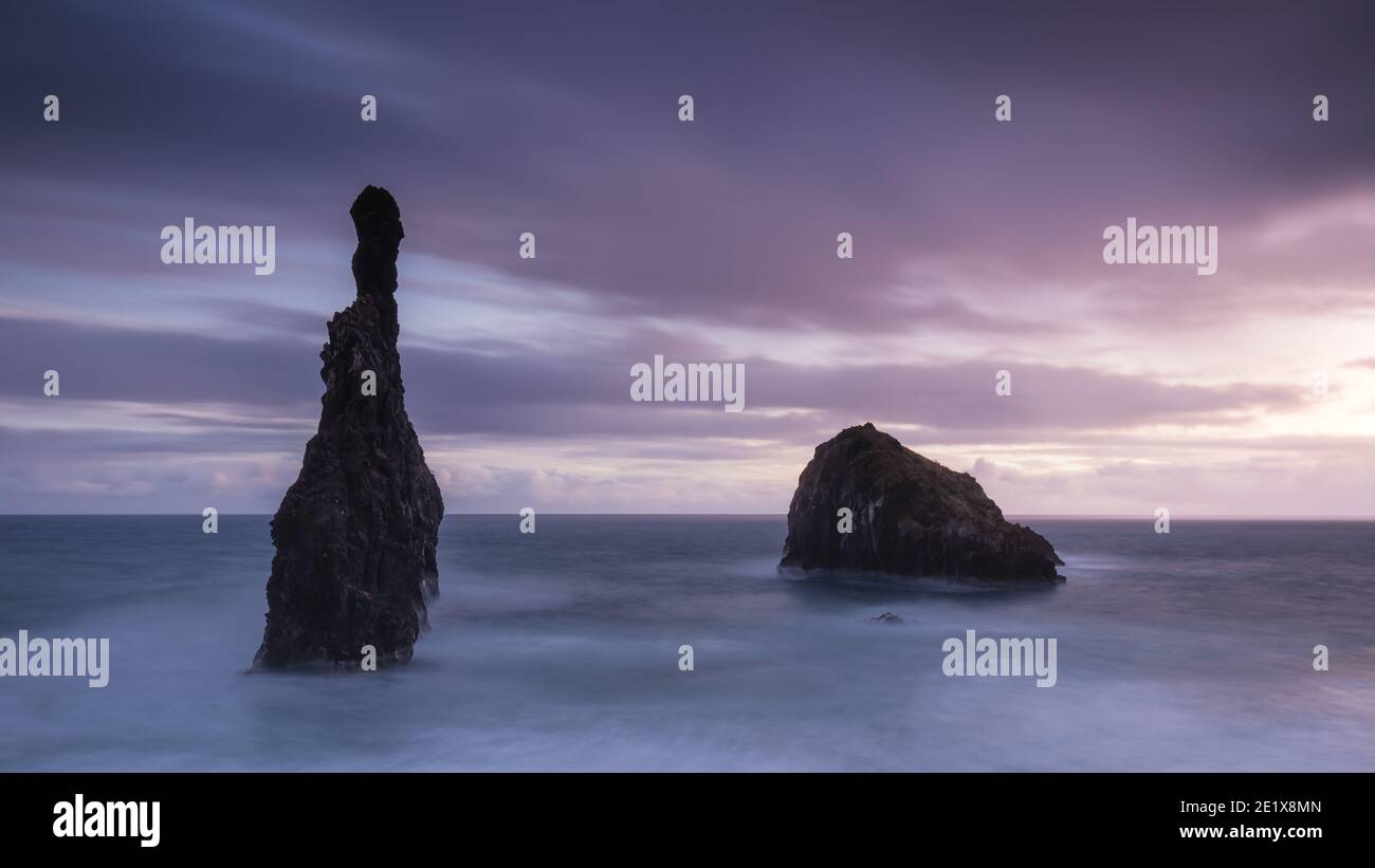 Sea Stacks at sunrise in Janela, Madeira, Portugal Stock Photo - Alamy