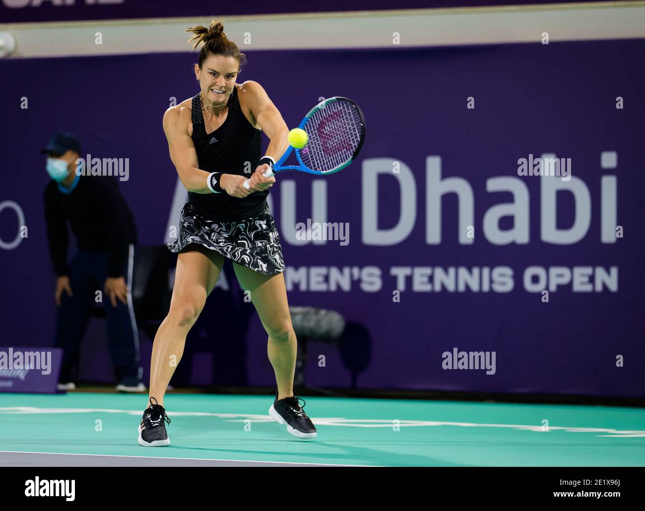 Maria Sakkari of Greece in action against Cori Gauff of the United ...