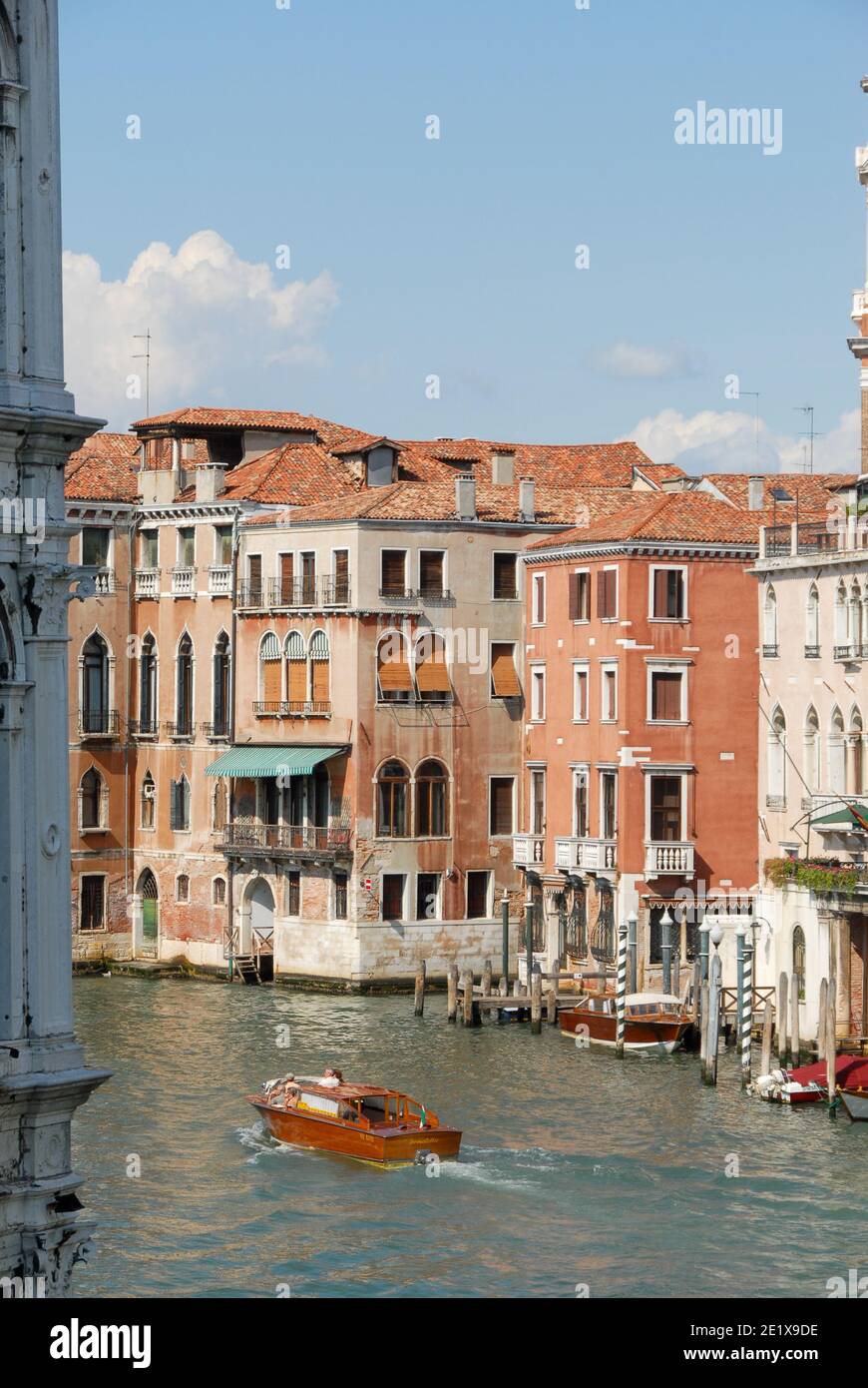 Panoramic View from Rialto Bridge of Grand Canal in Venice Stock Photo ...