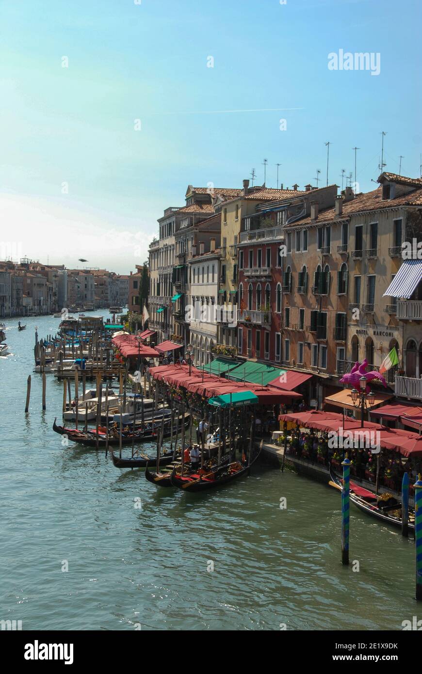 Panoramic View from Rialto Bridge of Grand Canal in Venice Stock Photo ...
