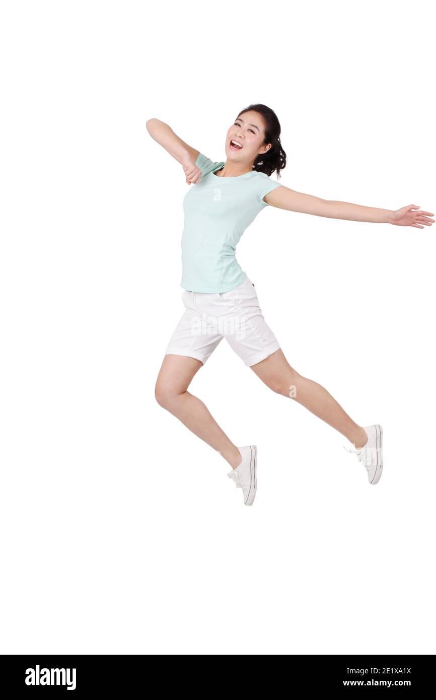 Leaps with outstretched arms hi-res stock photography and images - Alamy