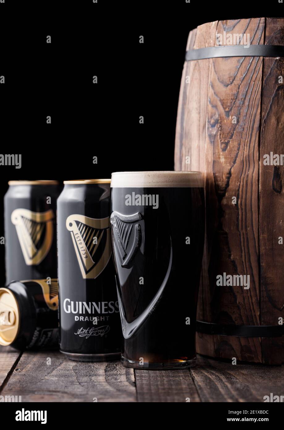 LONDON, UK - APRIL 27, 2018: Original glass and aluminium cans of ...