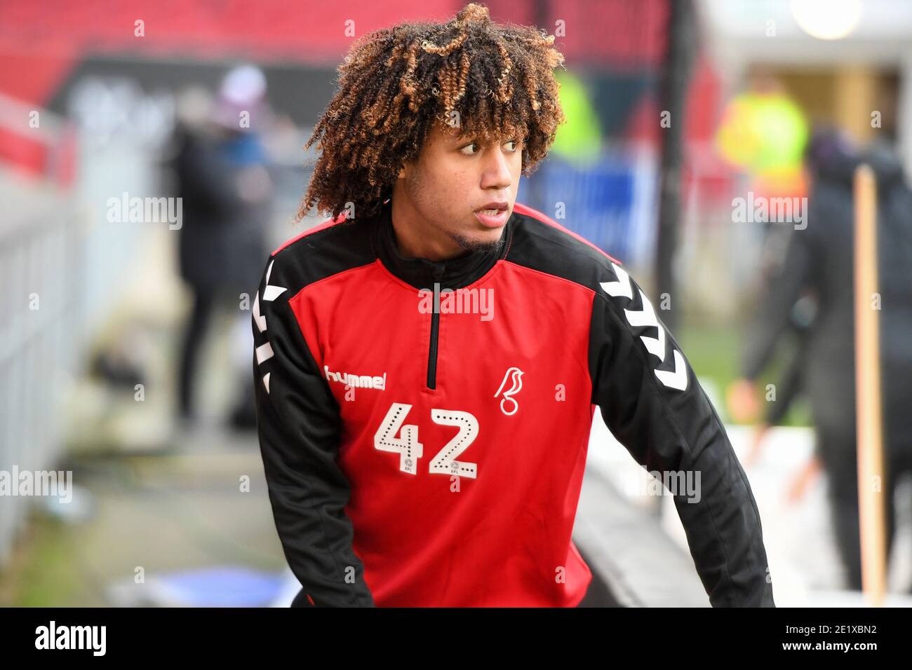 Han-Noah Massengo of Bristol City before the FA Cup match at Ashton ...