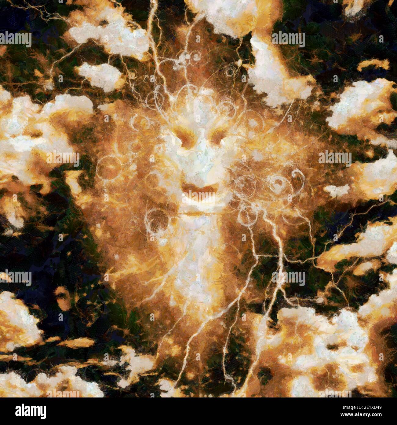 Dark Face with Electric Radiating. 3D rendering Stock Photo - Alamy