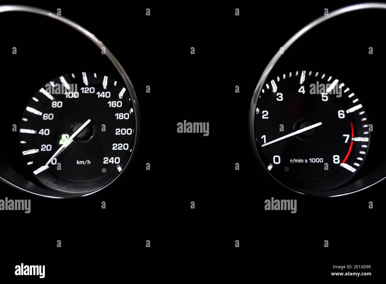 Close up shot of a tachometer in a car. Car dashboard. Dashboard ...