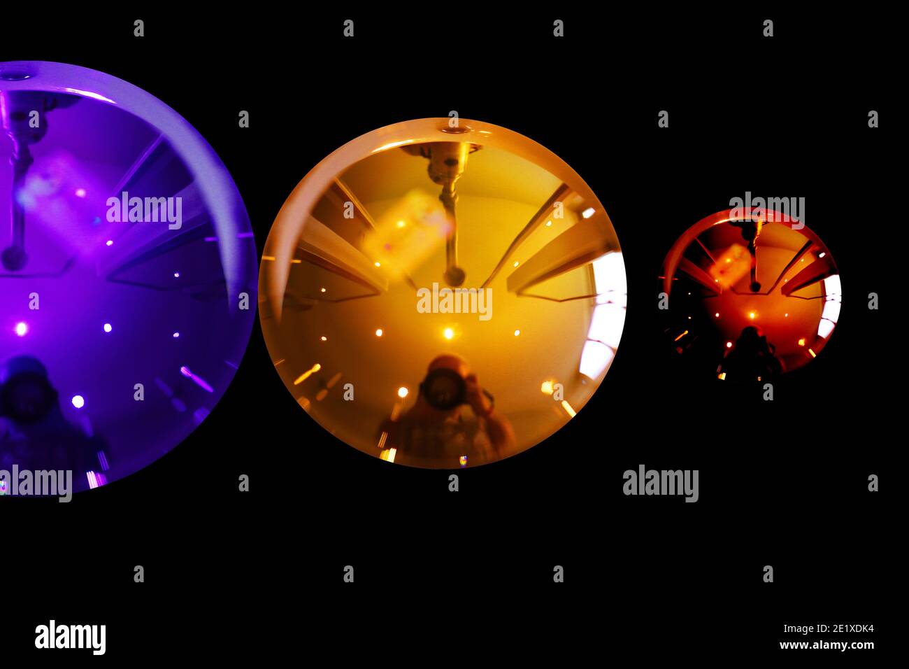 Photo background reflection in a metal element. Example of a poster ...