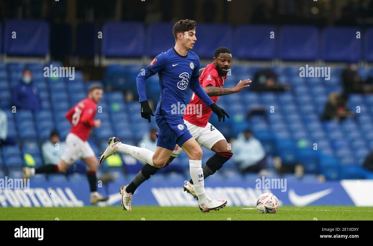 Chelsea's Kai Havertz runs with the ball during the Emirates FA Cup ...