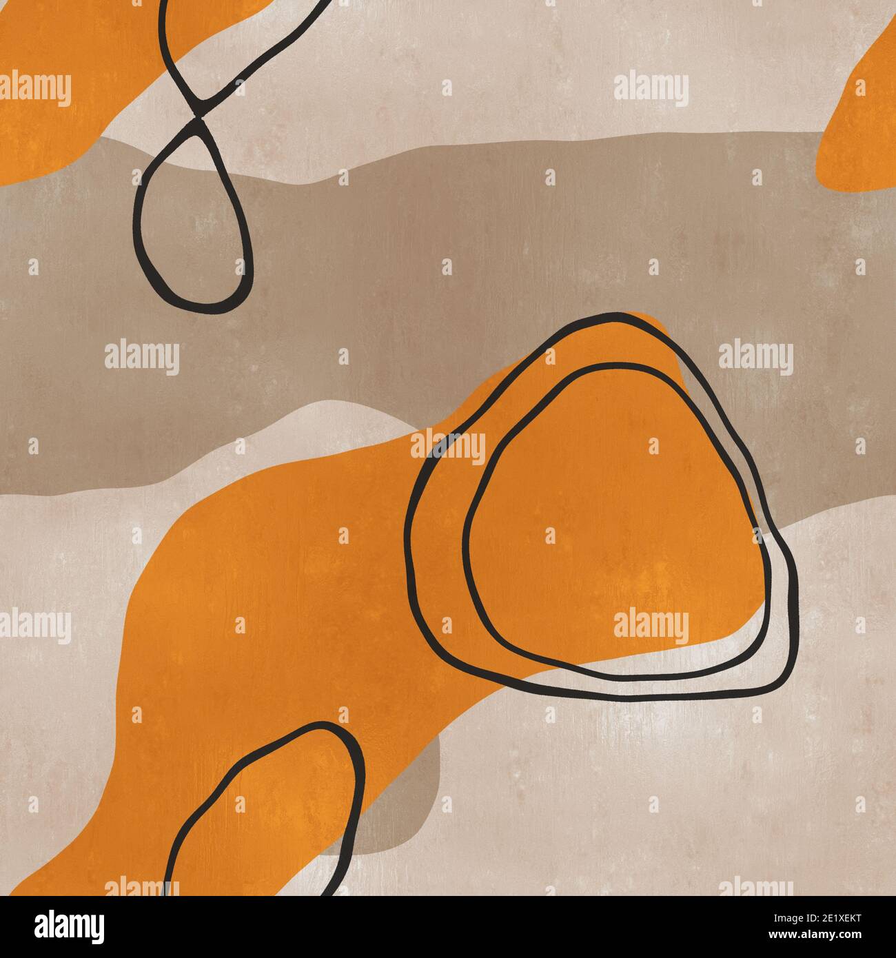 Seamless organic rounded curvy shapes naive design Stock Photo - Alamy