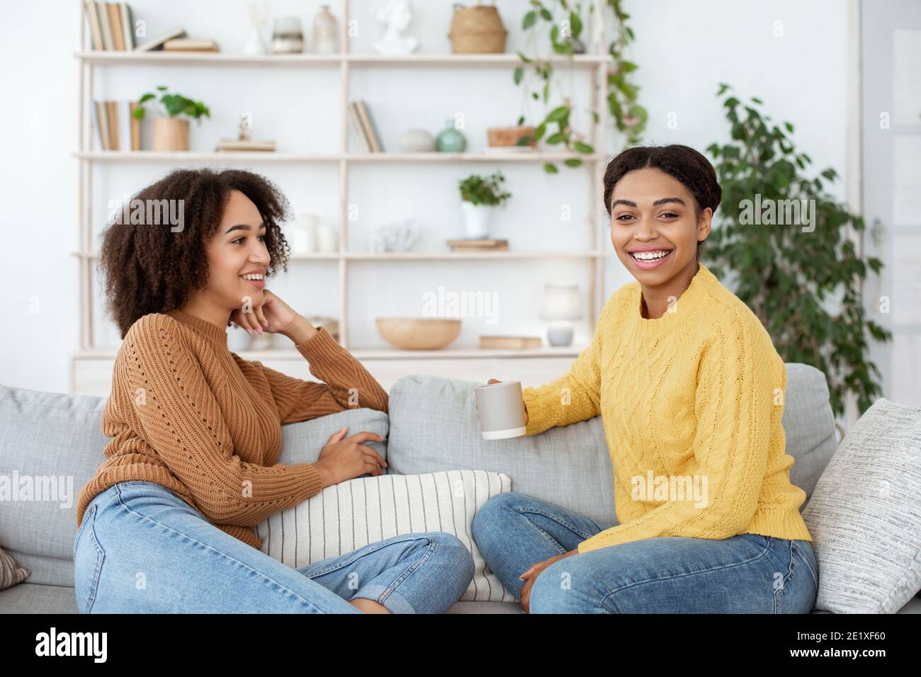 Spare time together, visit of best friend at home Stock Photo - Alamy