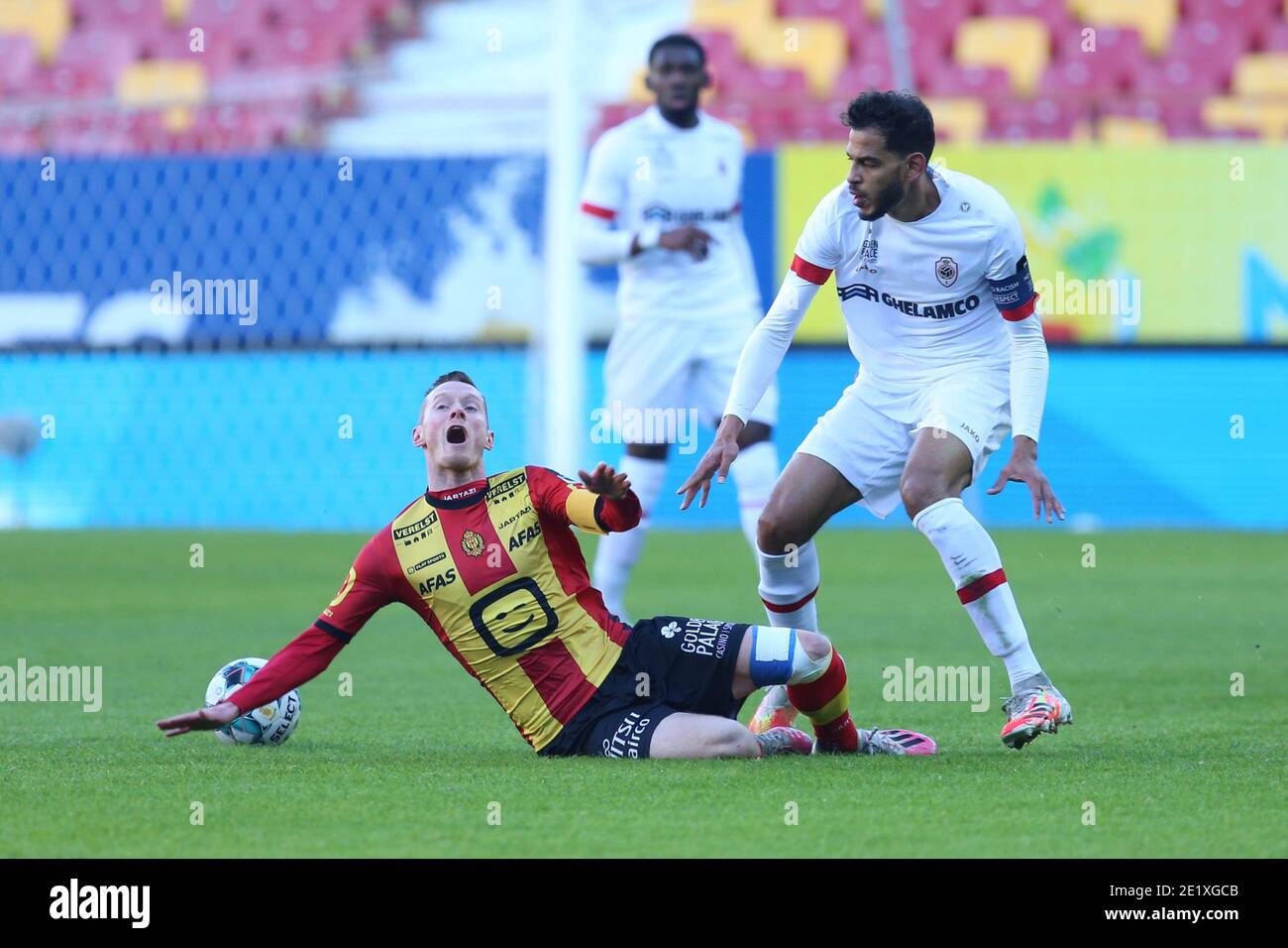 MECHELEN, BELGIUM - JANUARY 10: Rob Schoofs of KV Mechelen, Faris ...