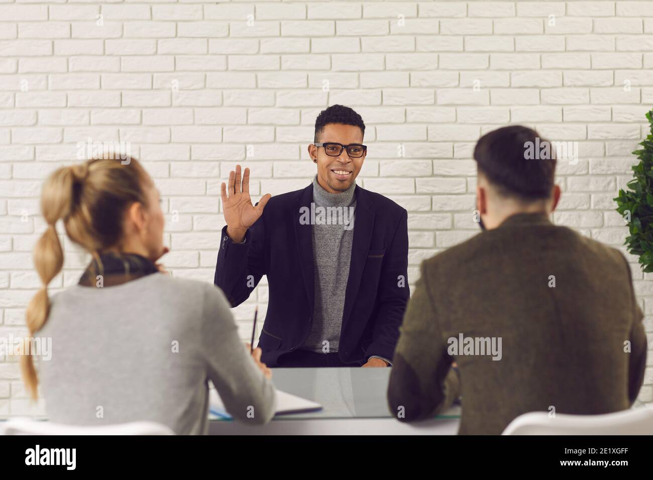 Black person job interview hi-res stock photography and images - Alamy