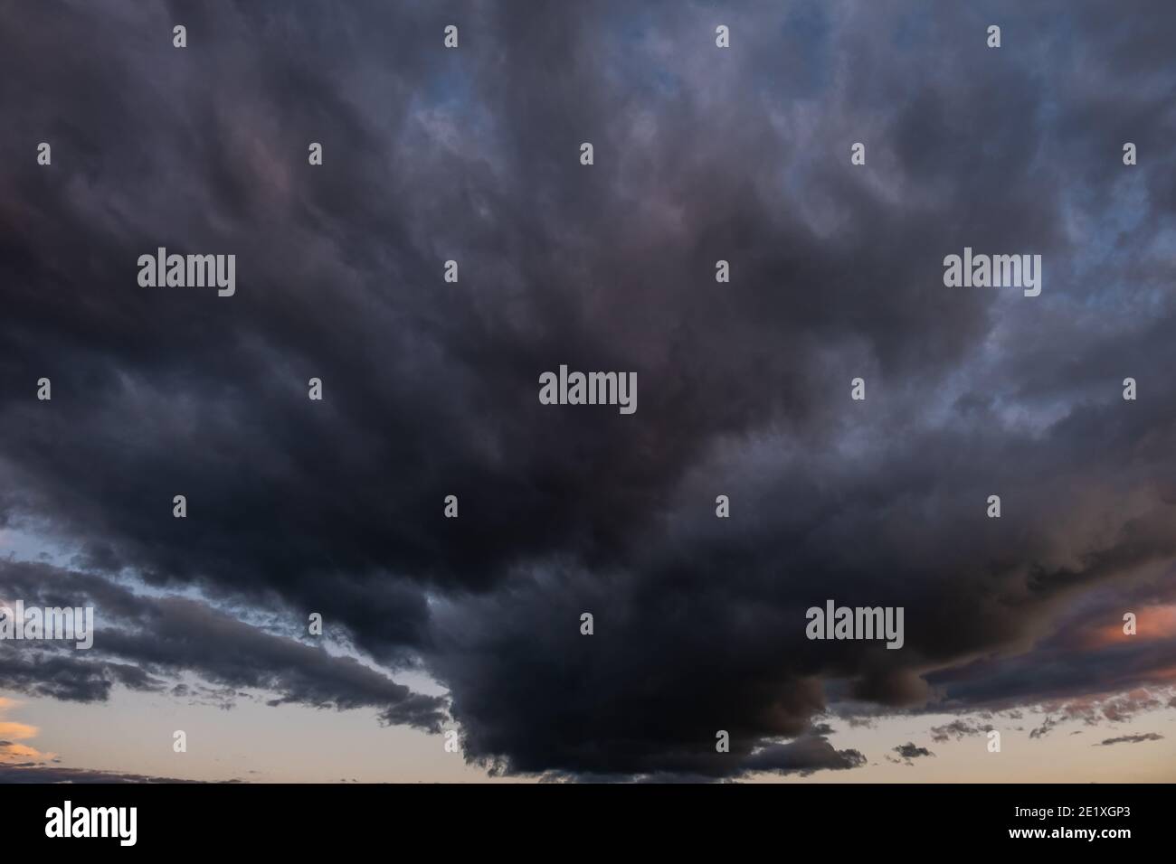 Dark ominous gray thundercloud. Dramatic sky. Atmospheric environment ...