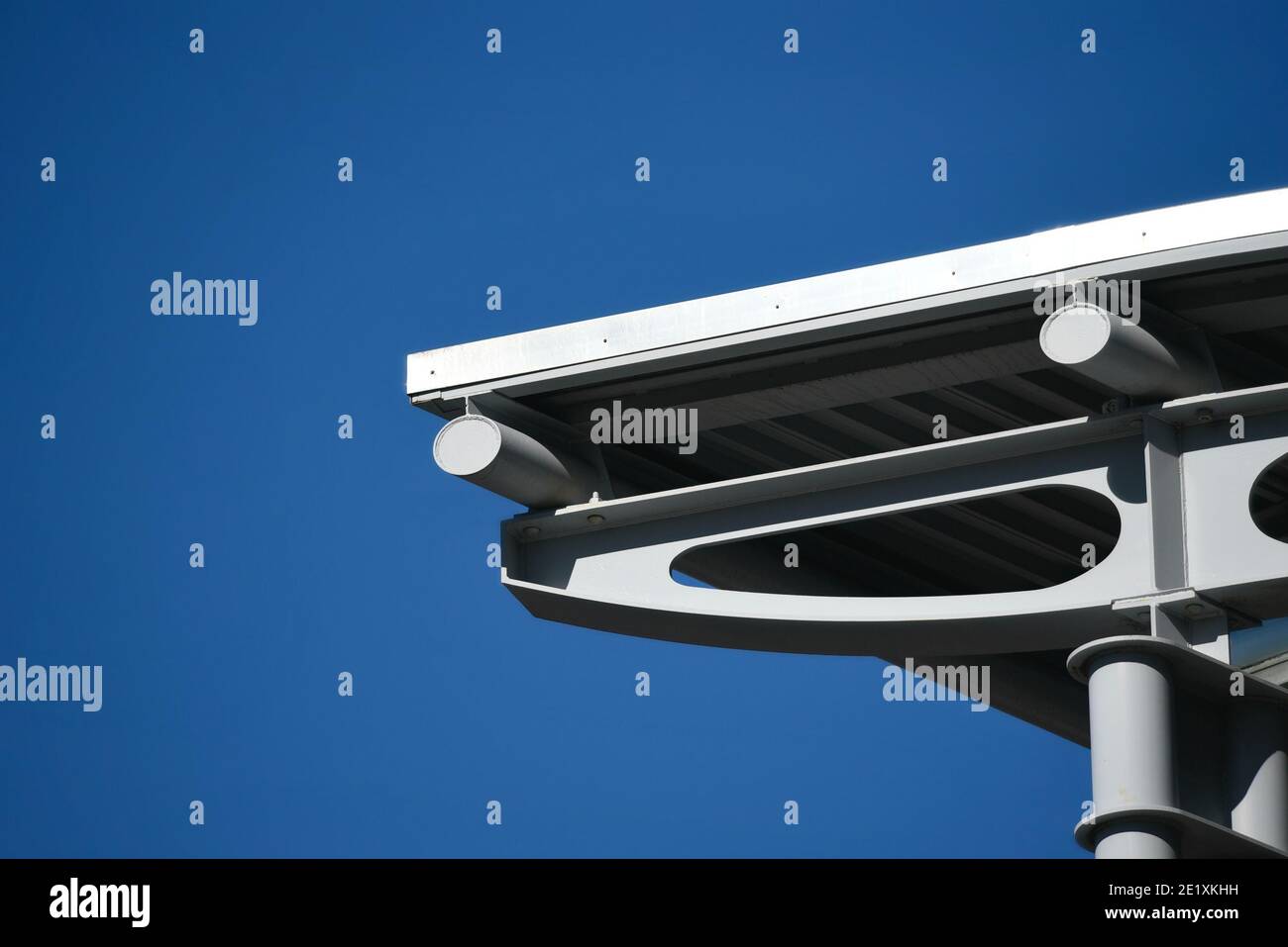 Stainless steel canopy close-up detail at the San Diego downtown ...