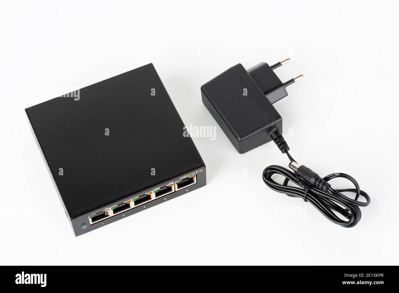 5-port gigabit desktop switch, power cable. Components to create a fast ...