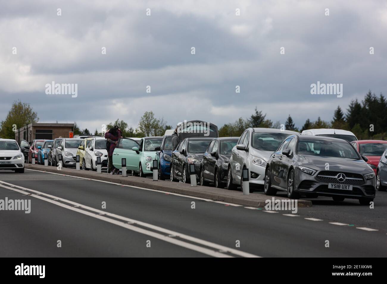 Langsett, UK - May 16 2020: Parking areas and lay-bys fill up at ...