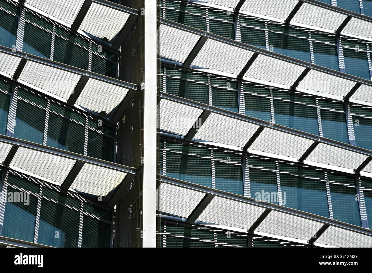 Modern design high-rise corporate building with a glass facade and a ...