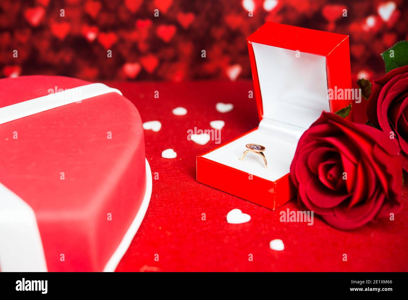 Valentines day cake with topping Stock Photo - Alamy