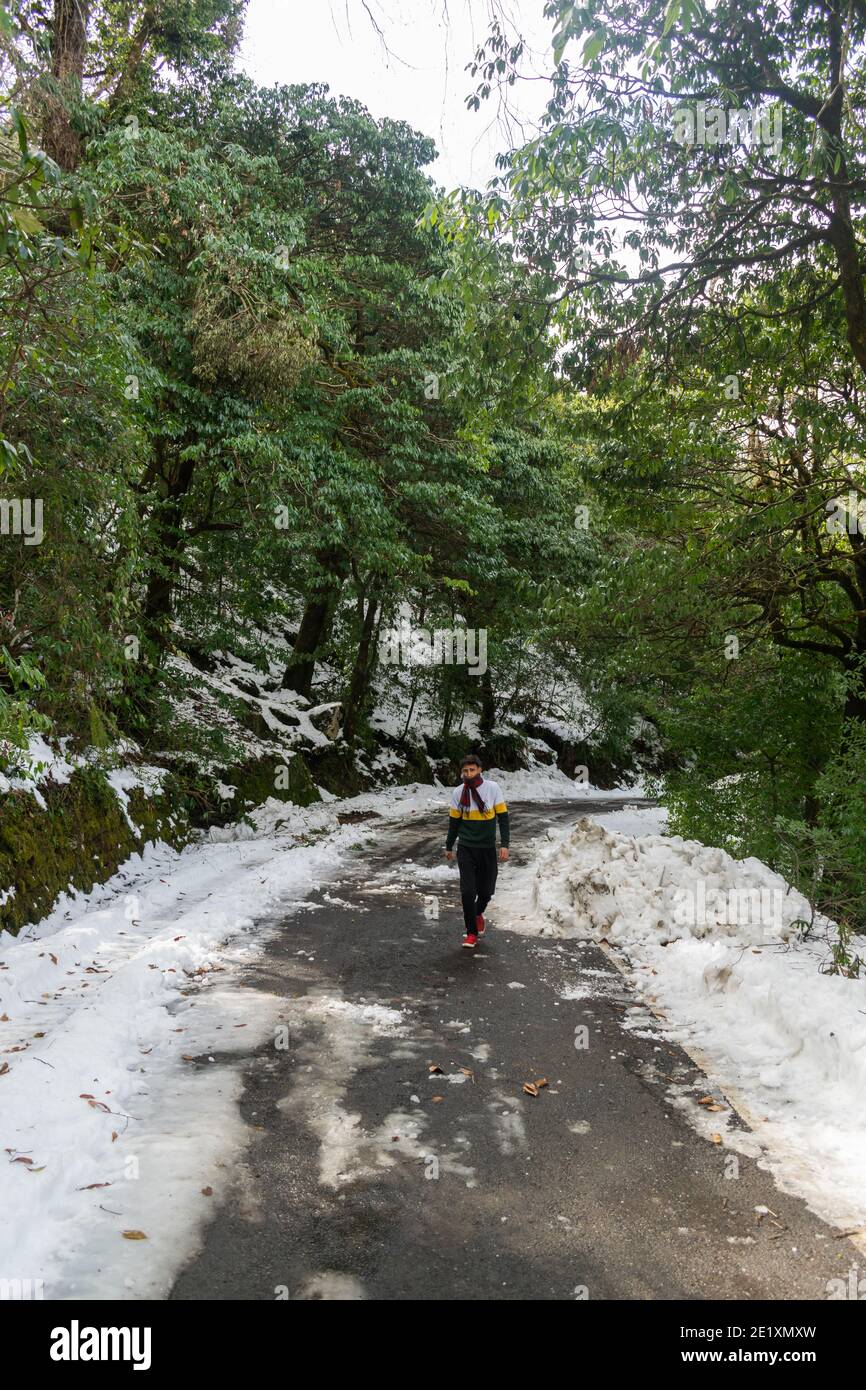 A little glimpse of the place chopta in uttarakhand with snow covered ...