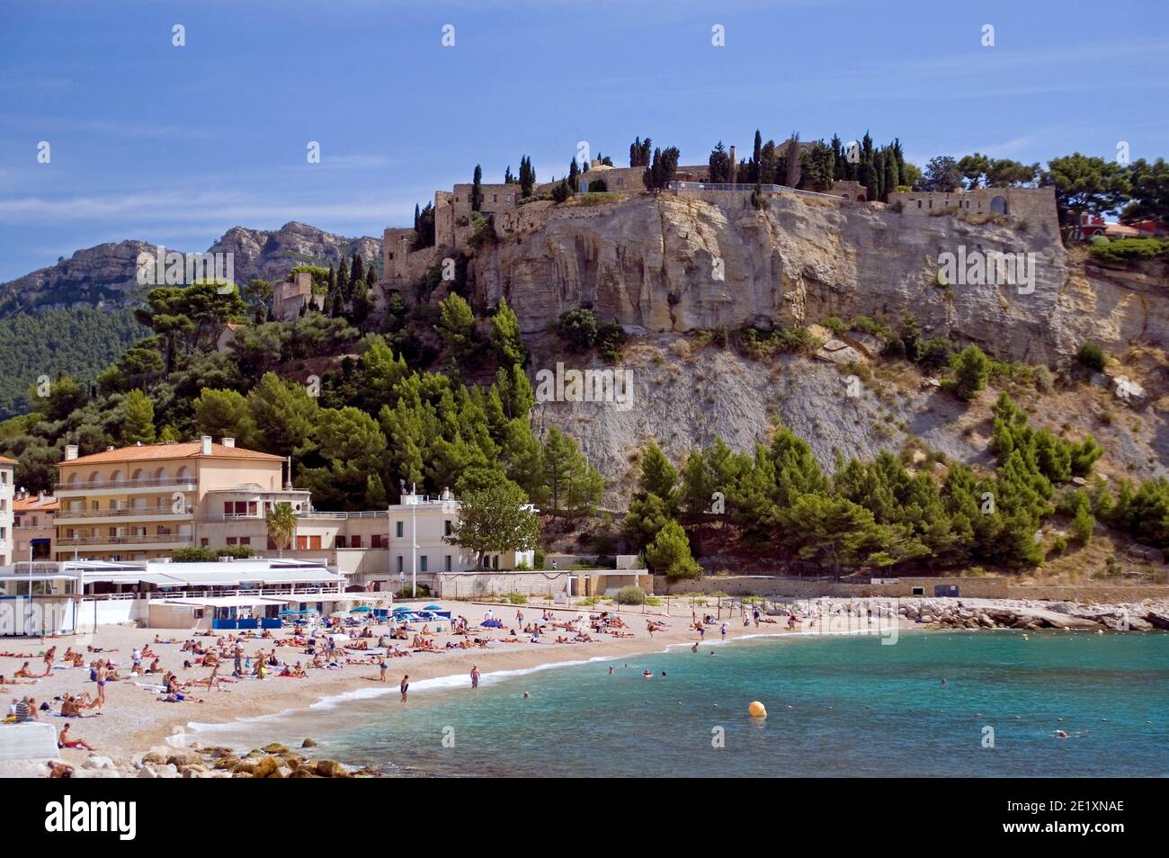 The fishing village of Cassis in Provence: the Plage de la Grande Mer ...