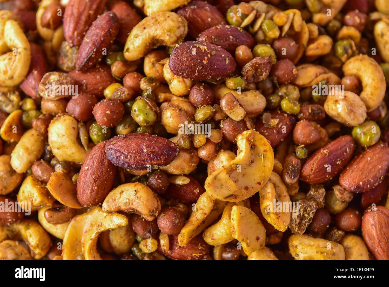 natural background made from dry nuts. dry nuts spread close up photo ...