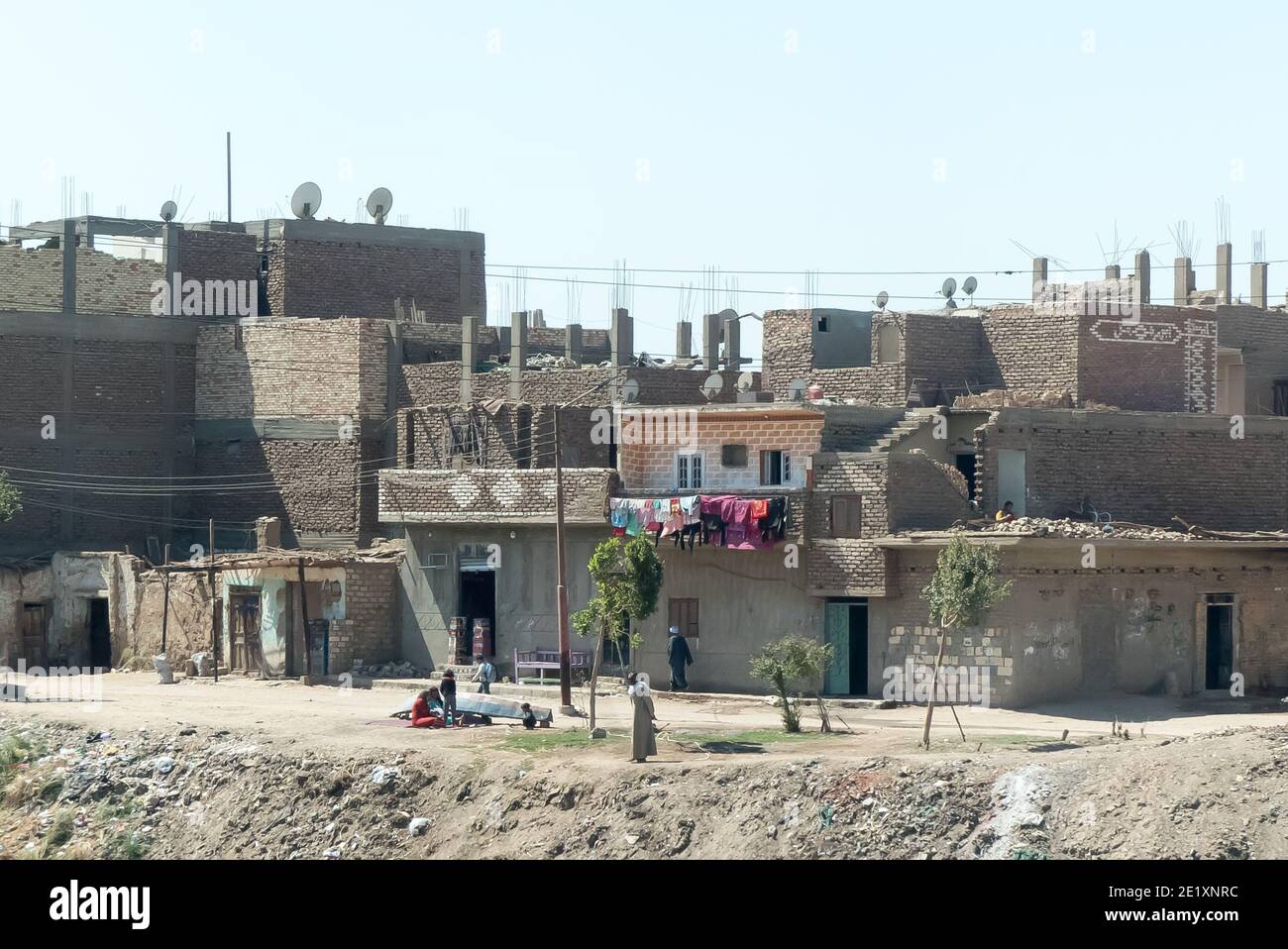 Typical Egyptian family apartments and residences, seen in the Nile ...