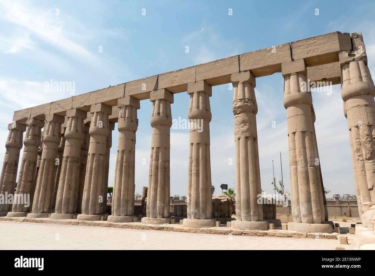 Egypt: Lotus Columns in the Luxor Temple complex Stock Photo - Alamy
