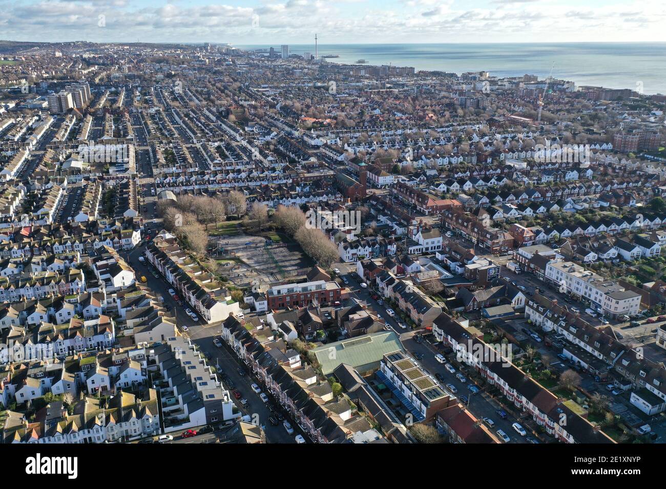 Aerial view of Brighton and Hove, East Sussex UK Stock Photo - Alamy
