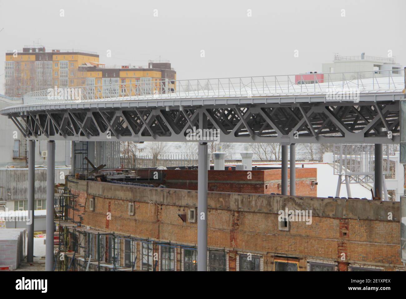 An old steel metal farm. structure of metal structure of frame-type ...
