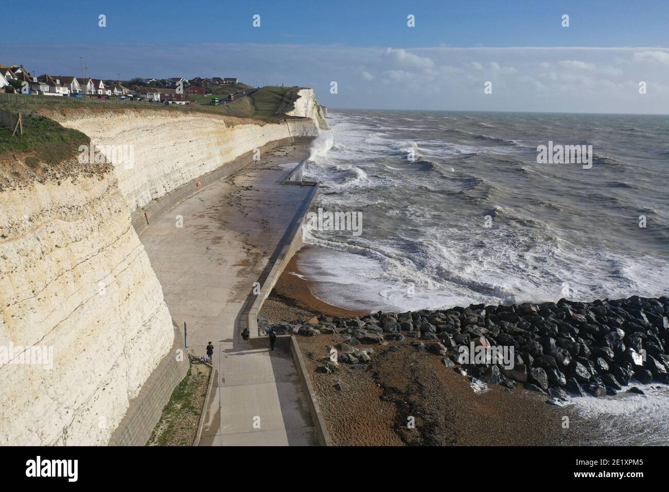Heavy waves at the East Sussex town Saltdean Stock Photo - Alamy